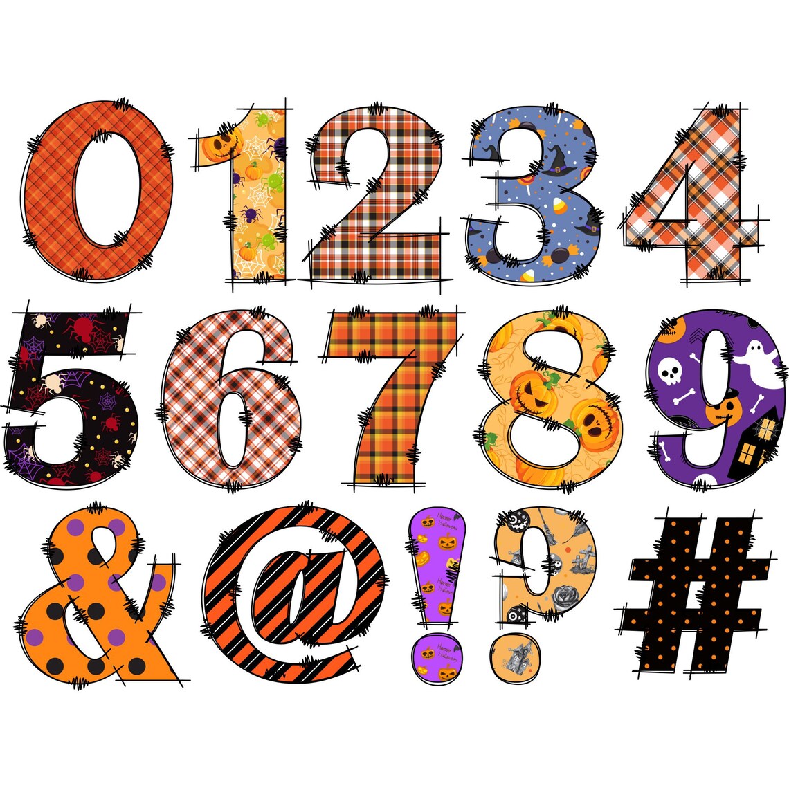Halloween Clipart Alphabet PNG Doodle Alphabet Clip Art - Etsy