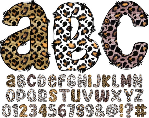 Leopard Print Alphabet PNG Doodle Alphabet Clip Art | Etsy