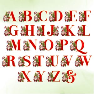 BUNDLE Christmas Santa Alphabet PNG, Christmas Letters, Clip Art ...