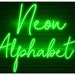 Neon Glow Effect Alphabet PNG Clip Art Letters Script Font Instant ...