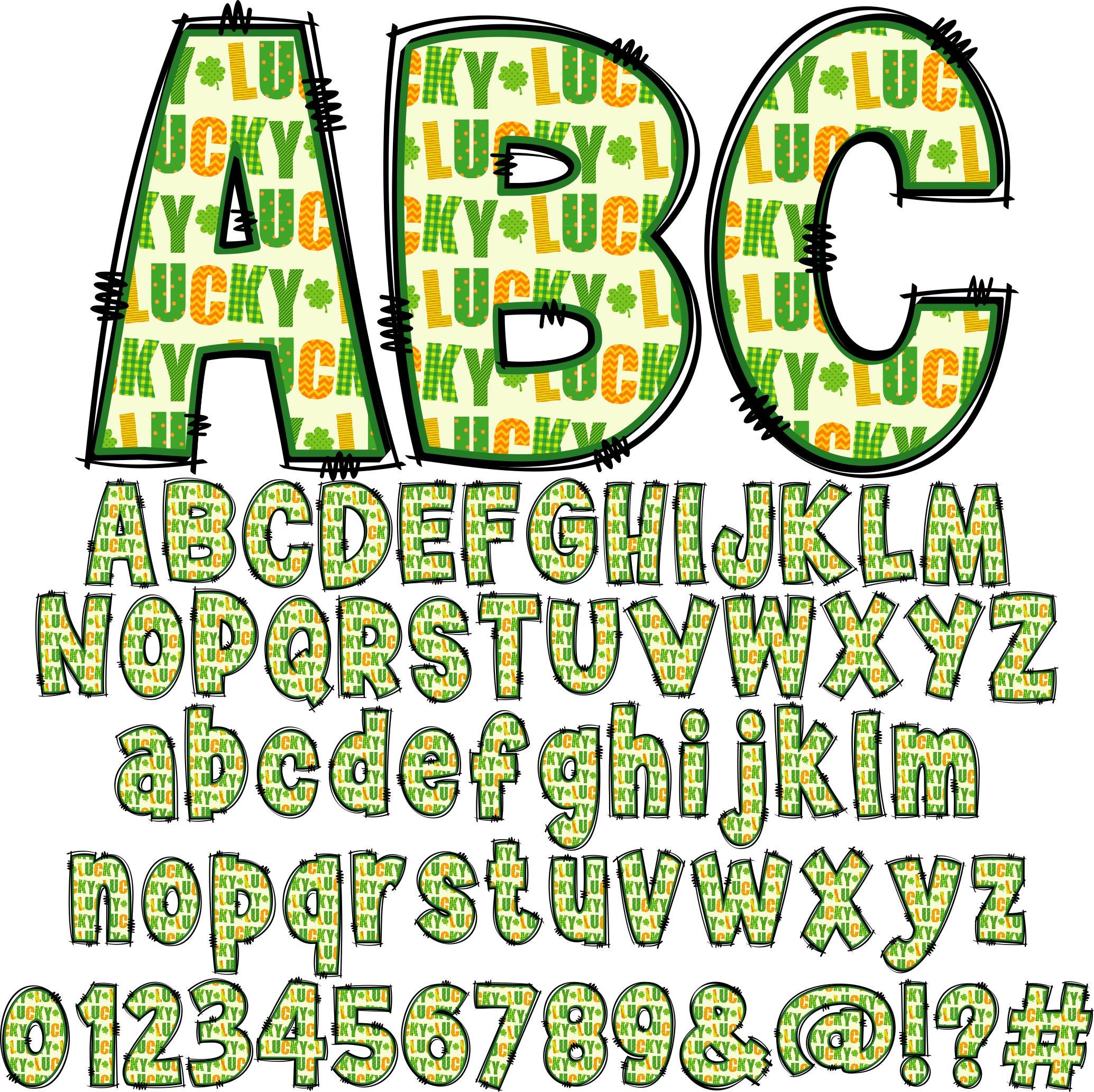 St Patrick's Day Letters PNG Shamrock Alphabet Clip Art - Etsy