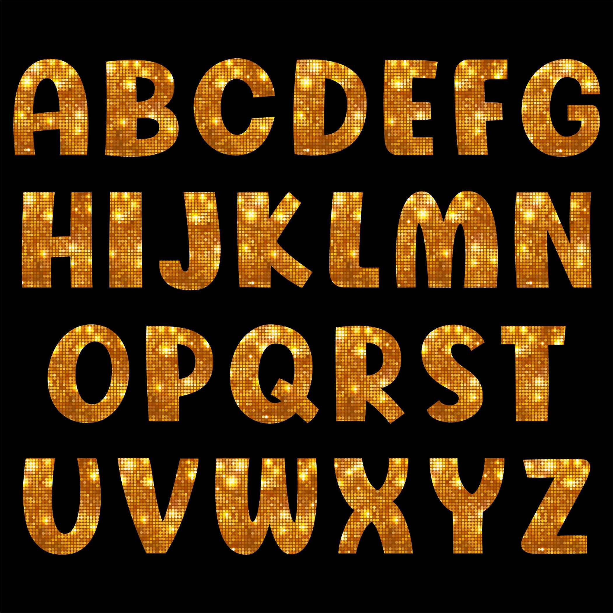 PNG Gold Glitter Letters Sparkle Clip Art Letters Alphabet - Etsy