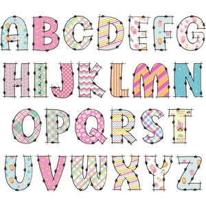 Easter Alphabet PNG, Alphabet Clip Art, PNG, Doodle Easter, Doodle ...