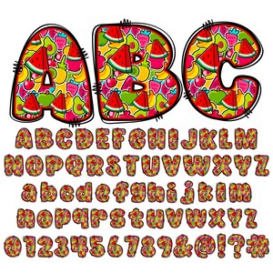 Summer Letters & Numbers PNG, Alpha Doodle, PNG Letters, Beach Doodle ...