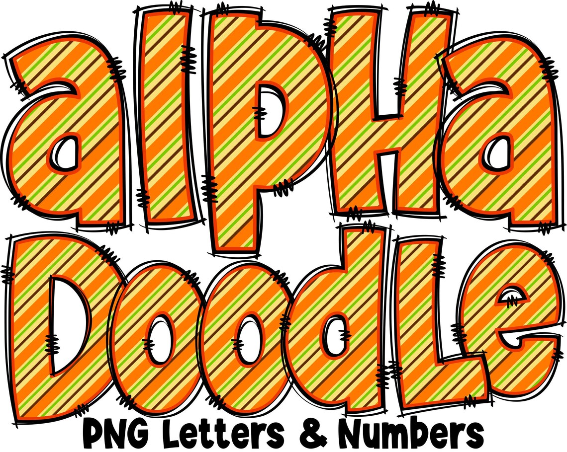 Fall Autumn Letters & Numbers PNG Alpha Doodle PNG Letters - Etsy