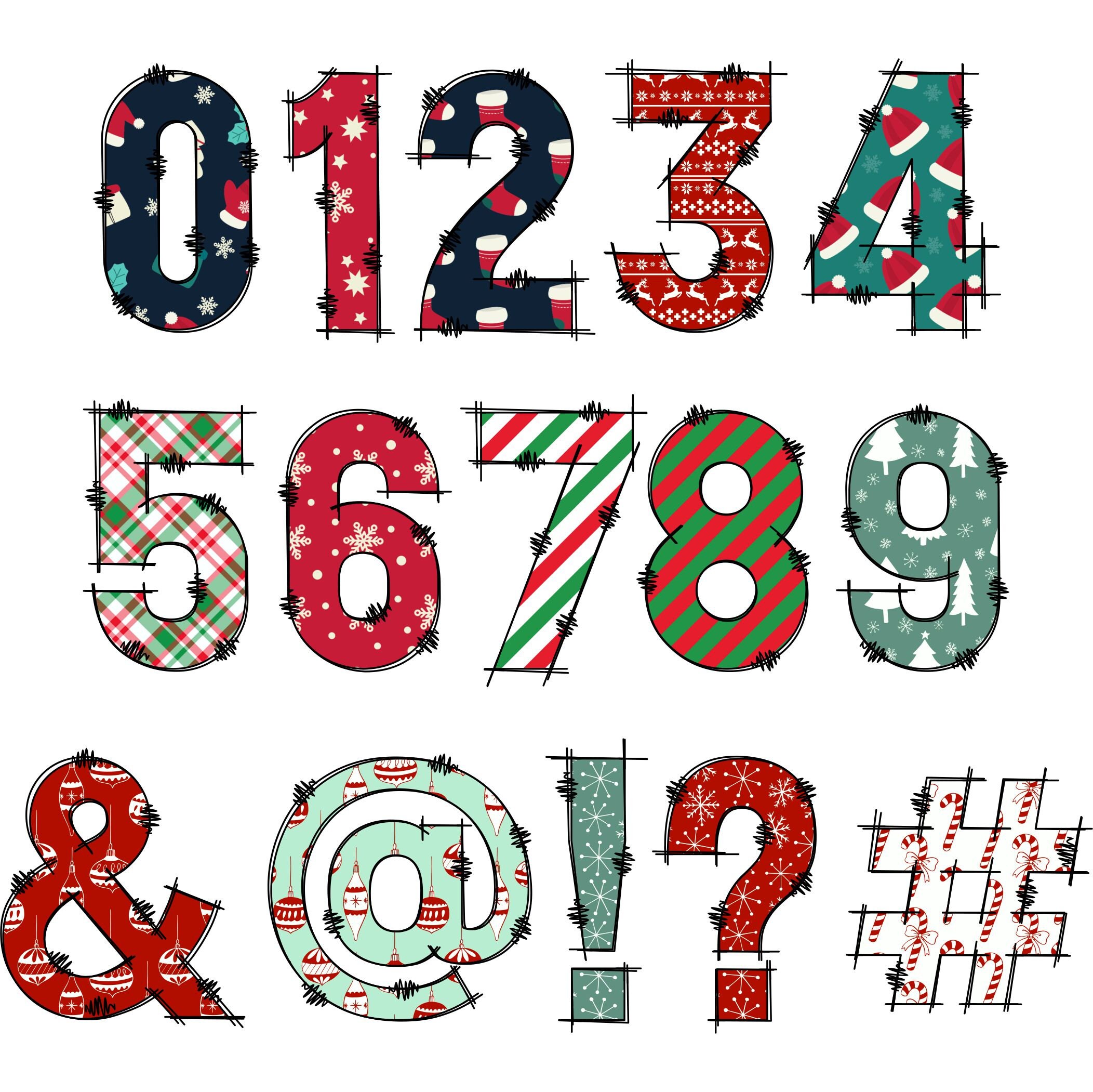Christmas Clipart Letters PNG Red Wrapping Paper Alphabet | Etsy