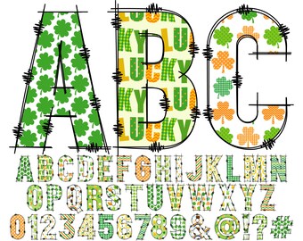 St Patrick's Day Letters PNG Shamrock Alphabet Clip Art | Etsy