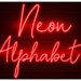 Neon Glow Effect Alphabet PNG Clip Art Letters Font Instant Download ...