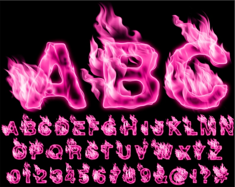 Pink Fire PNG Letters Transparent Background Flame Alphabet - Etsy