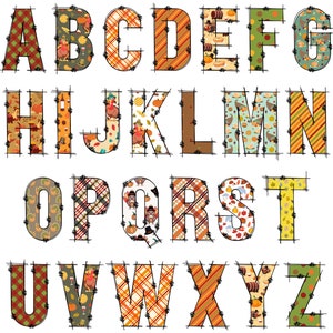 Thanksgiving Clipart Alphabet PNG, Watercolor Alphabet, PNG, Doodle ...
