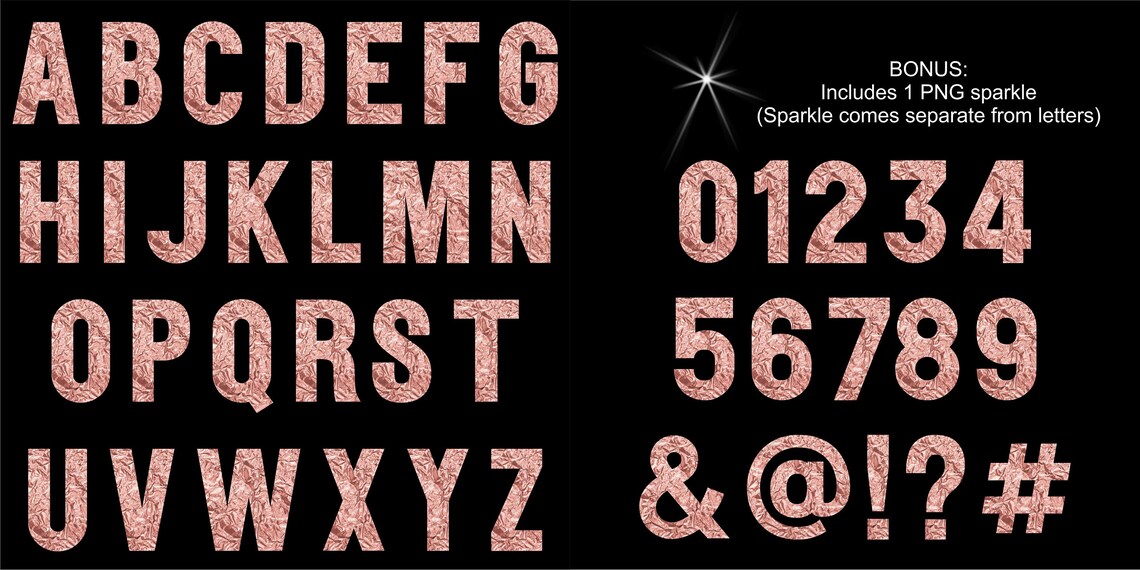 Bundle PNG Rose Gold Glitter Letters Sparkle Clip Art | Etsy