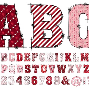 Valentine's Day Alphabet PNG, Love Alphabet Clip Art, PNG, Doodle ...