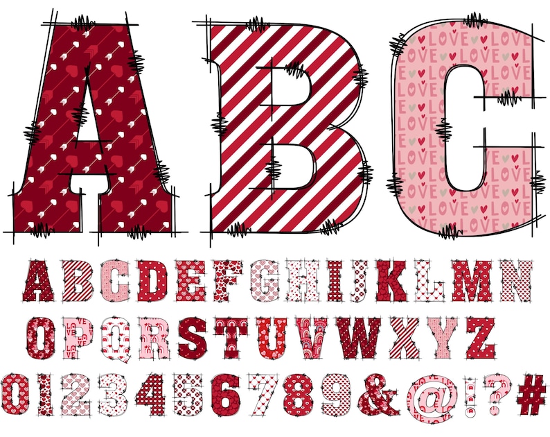 Valentine's Day Alphabet PNG Love Alphabet Clip Art PNG - Etsy