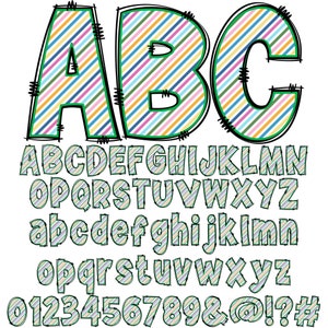 BUNDLE Spring Floral Alphabet PNG, Doodle Alpha, Doodle Flowers, Doodle ...