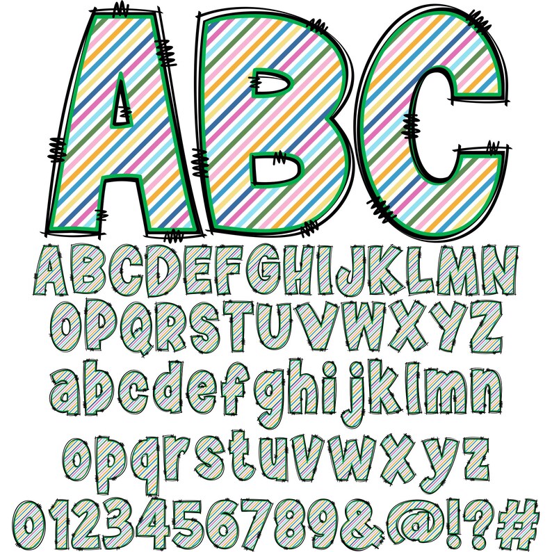 BUNDLE Spring Floral Alphabet PNG Doodle Alpha Doodle - Etsy