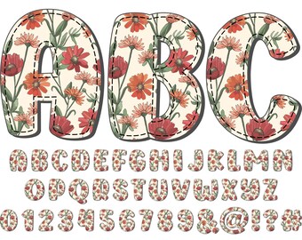 Retro Spring Alphabet PNG Alpha Doodle Doodle (Download Now) - Etsy