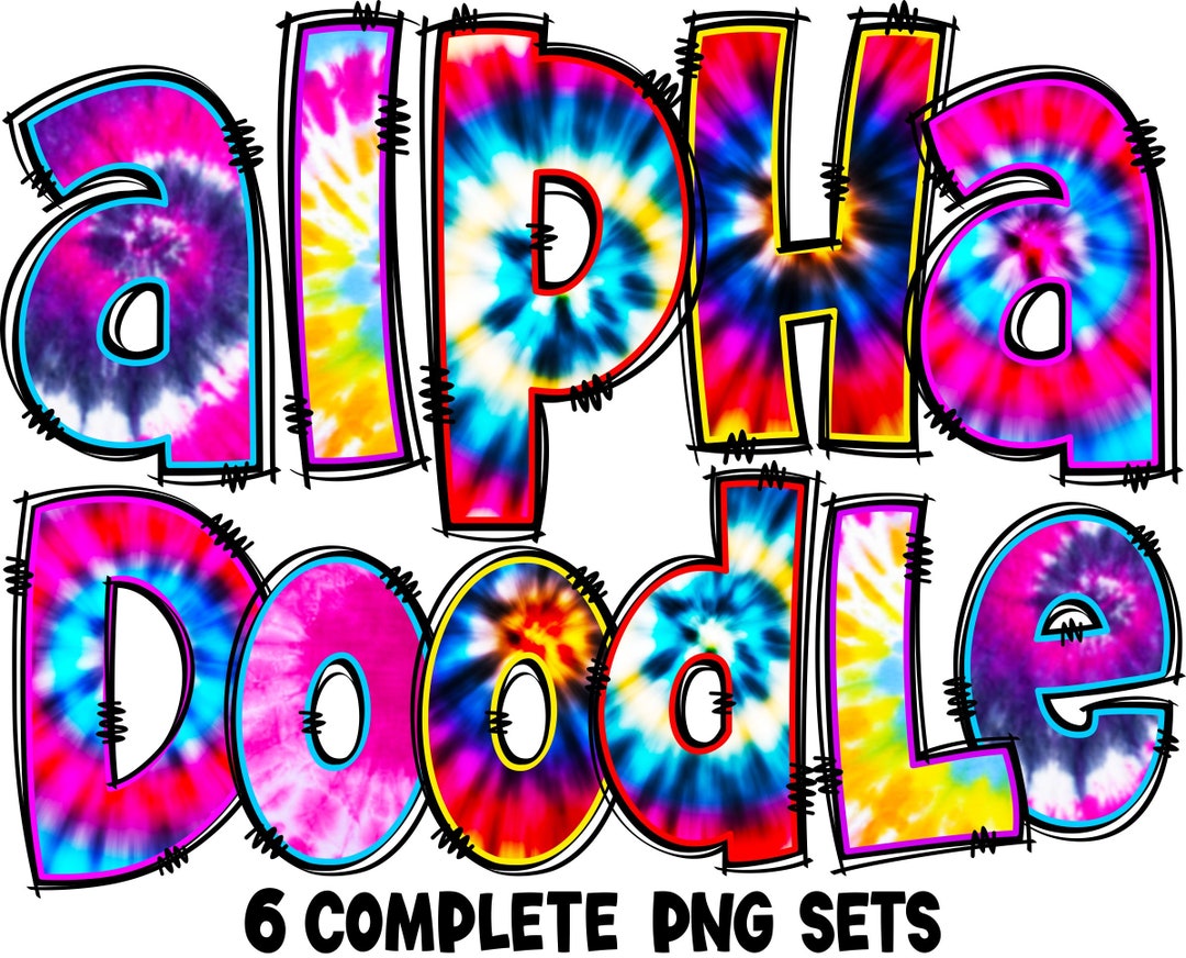 Tie Dye Alphabet PNG, Doodle Alphabet Clip Art, Transparent PNG, Doodle ...