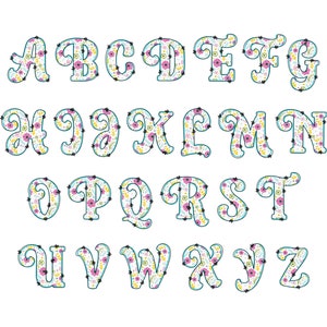 Spring Floral Alphabet PNG, Doodle Alpha, Doodle Flowers, Doodle ...