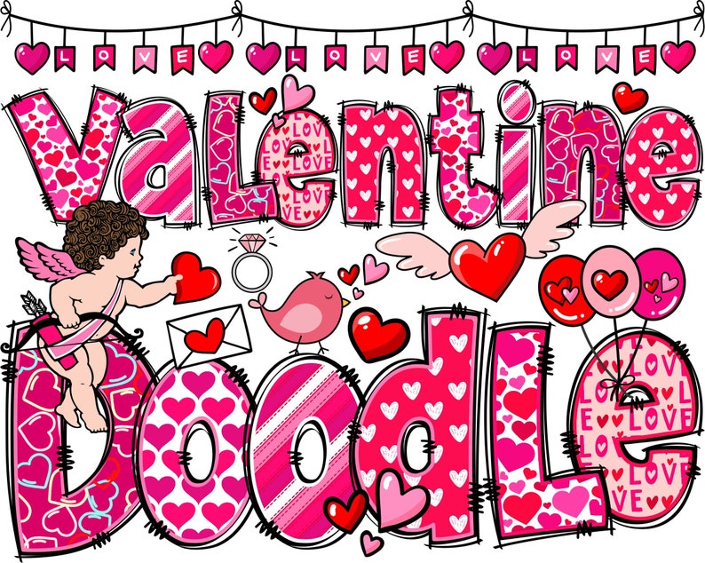 Valentine's Day Alphabet PNG Valentines Letters - Etsy