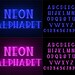 BUNDLE 8 Neon Glow Effect Alphabet PNG Clip Art Letters Font - Etsy