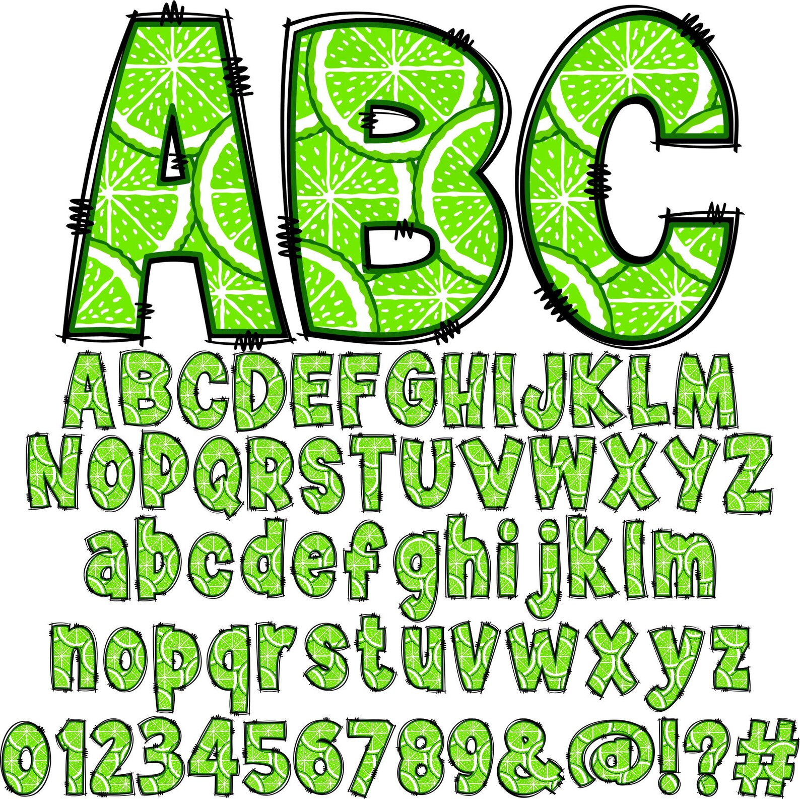 Lime Alphabet PNG Fruit Letters Fruit Doodle Lime Fruit - Etsy