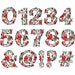 Christmas Clipart Letters PNG, Red Flower Alphabet, Doodle Holidays ...