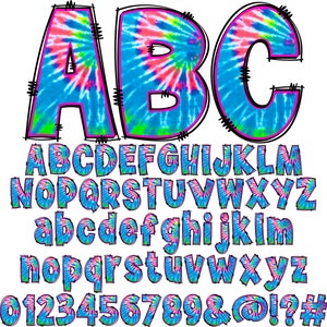 Tie Dye Alphabet PNG, Doodle Alphabet Clip Art, Transparent PNG, Doodle ...