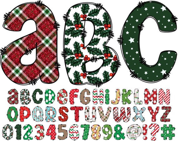 Christmas Clipart Alphabet PNG Classic Wrapping Paper | Etsy