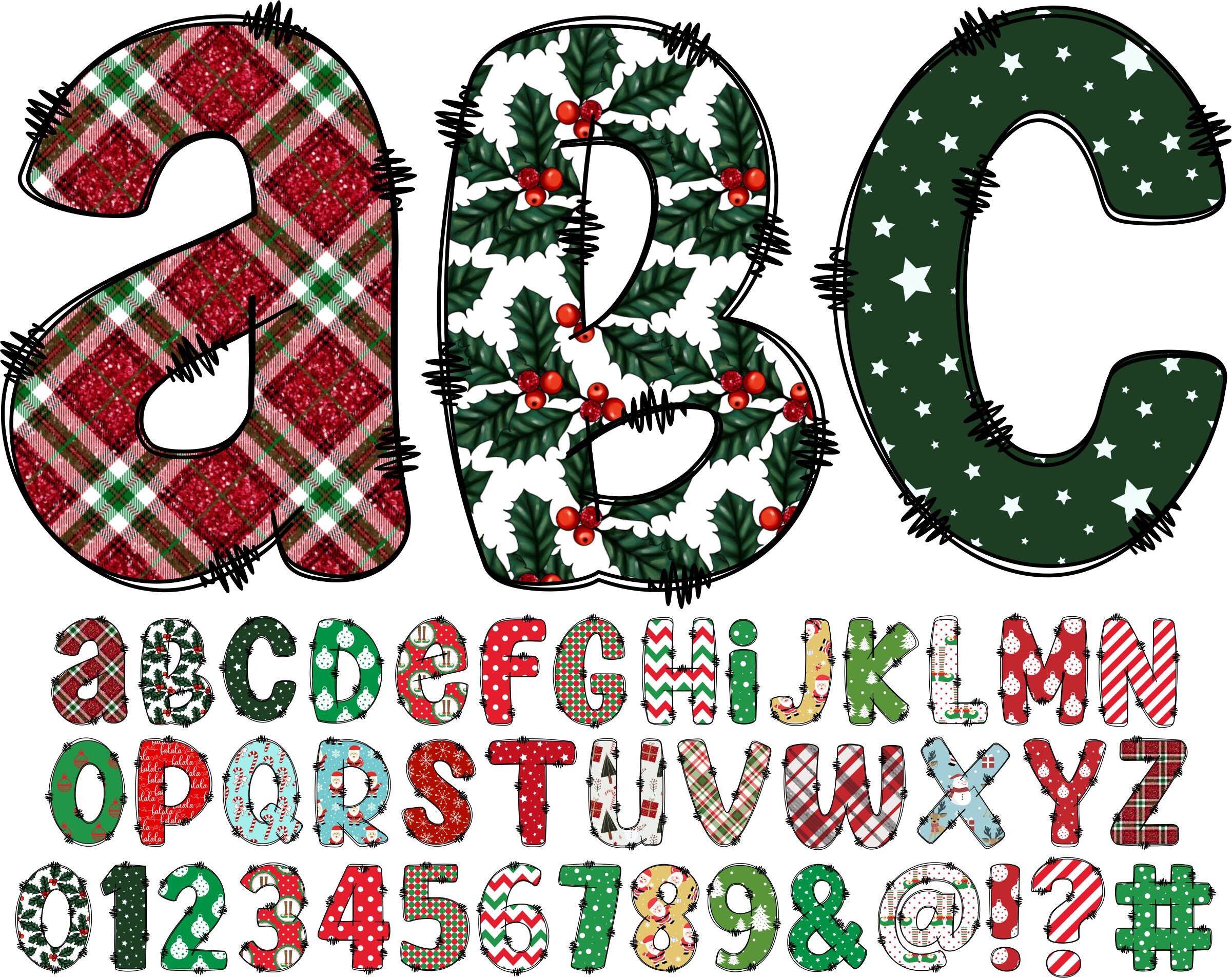 Christmas Clipart Alphabet PNG Classic Wrapping Paper - Etsy