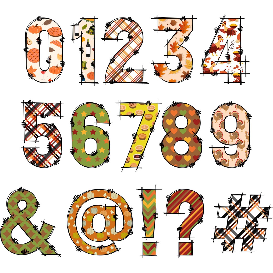 Thanksgiving Clipart Alphabet PNG Watercolor Alphabet Clip - Etsy