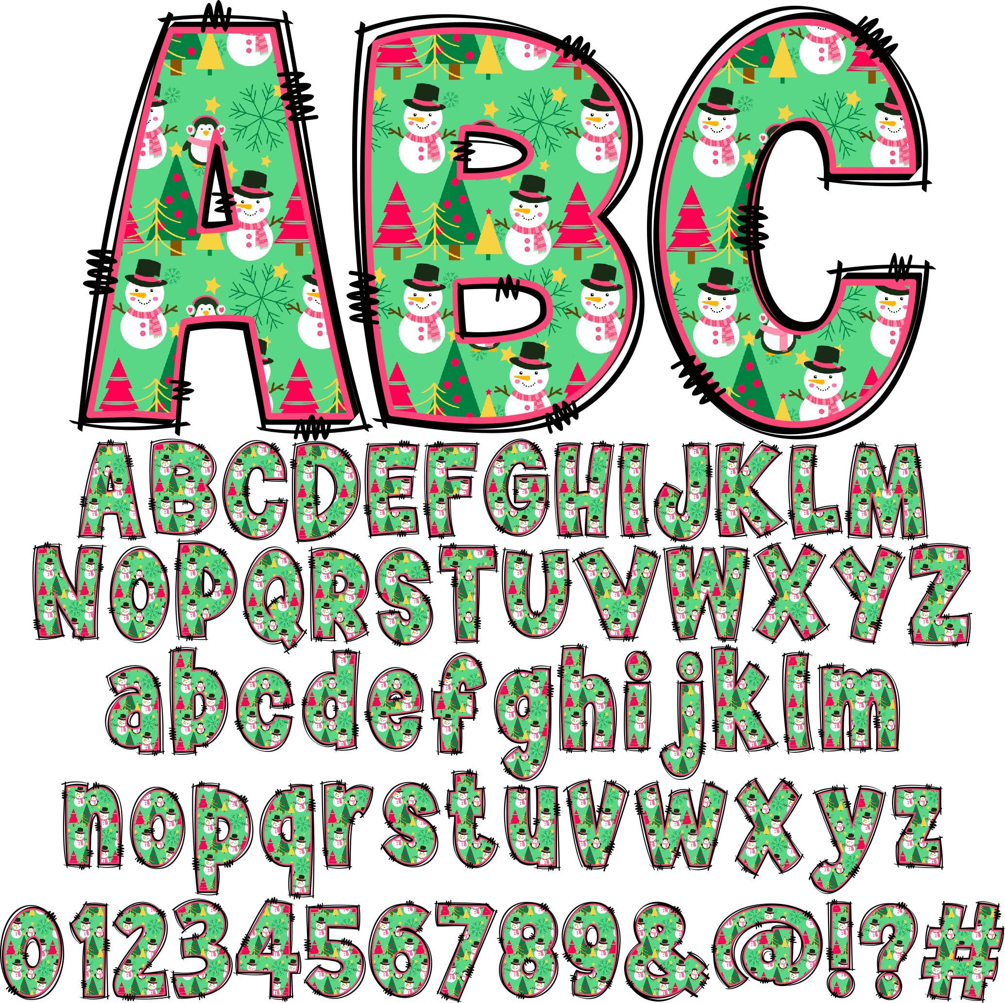 Pink Christmas Alphabet PNG Christmas Letters Christmas - Etsy
