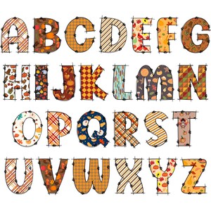Thanksgiving Clipart Alphabet PNG, Watercolor, Transparent PNG, Doodle ...