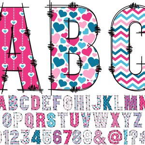 Valentine's Day Letters PNG, Love Letters Clip Art, PNG, Doodle ...