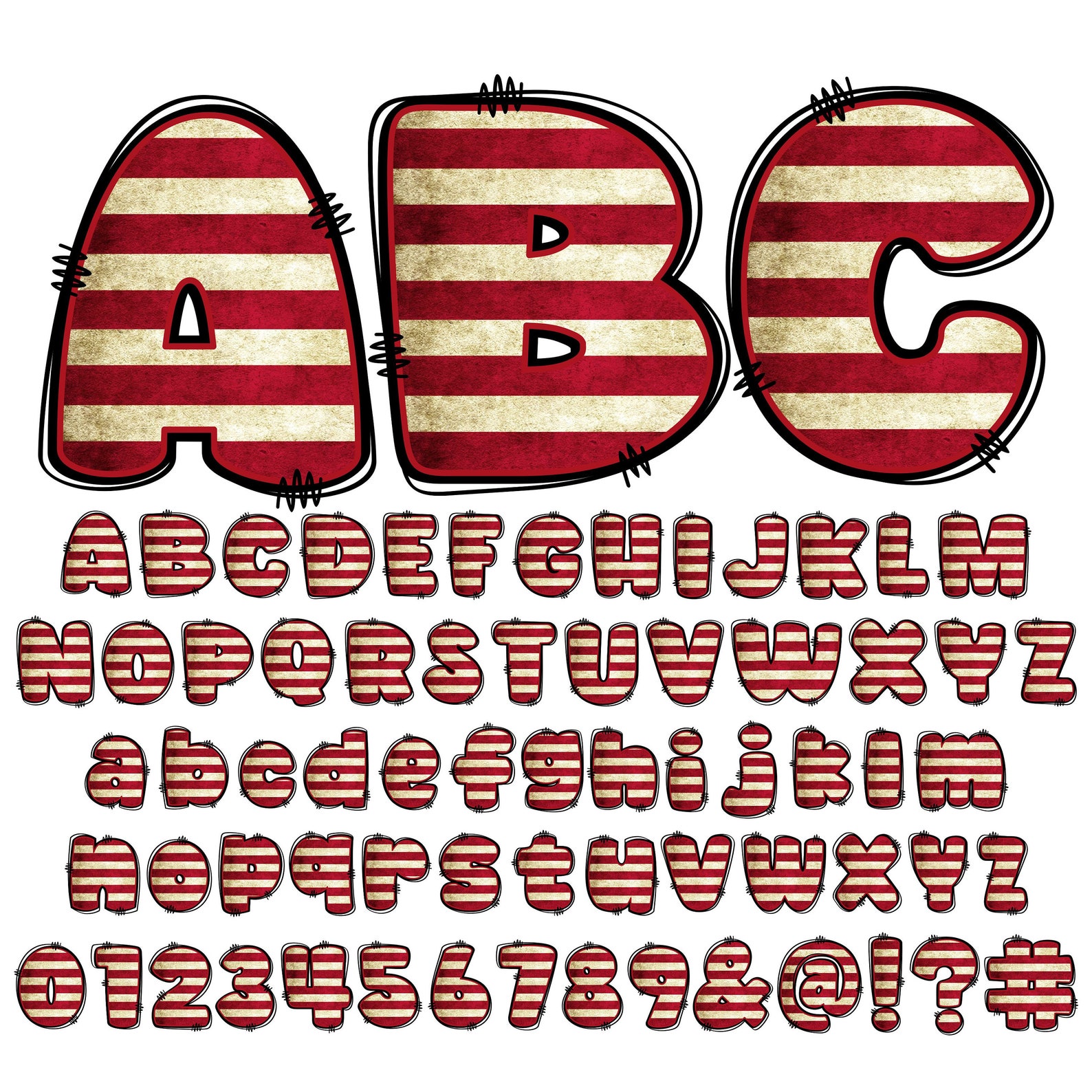 Distresses Patriotic Alphabet PNG 4th of July Independence - Etsy