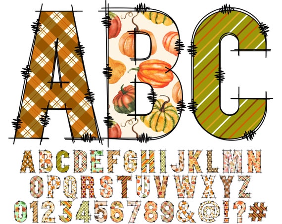Fall Autumn Clipart Alphabet PNG Watercolor Alphabet Clip - Etsy