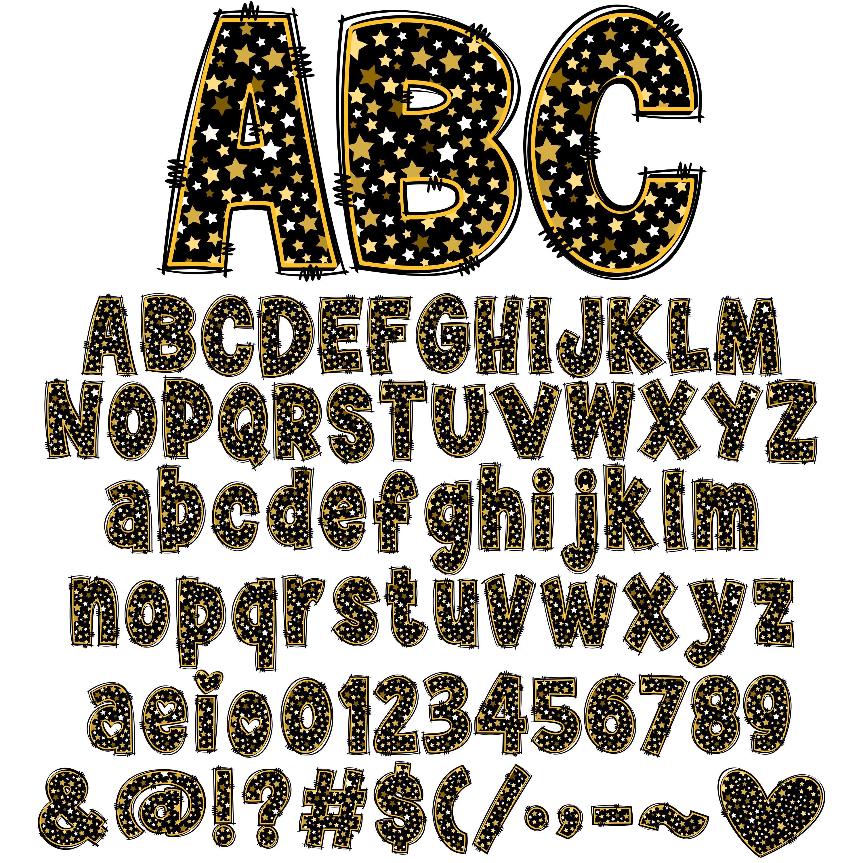 Graduation Letters & Numbers PNG, Alpha Doodle, PNG Letters, Doodle ...