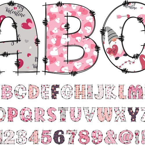 Valentine's Day Letters PNG Love Alphabet Clip Art PNG - Etsy