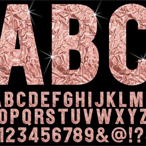Bundle PNG Rose Gold Glitter Letters, Sparkle Clip Art, Letters ...