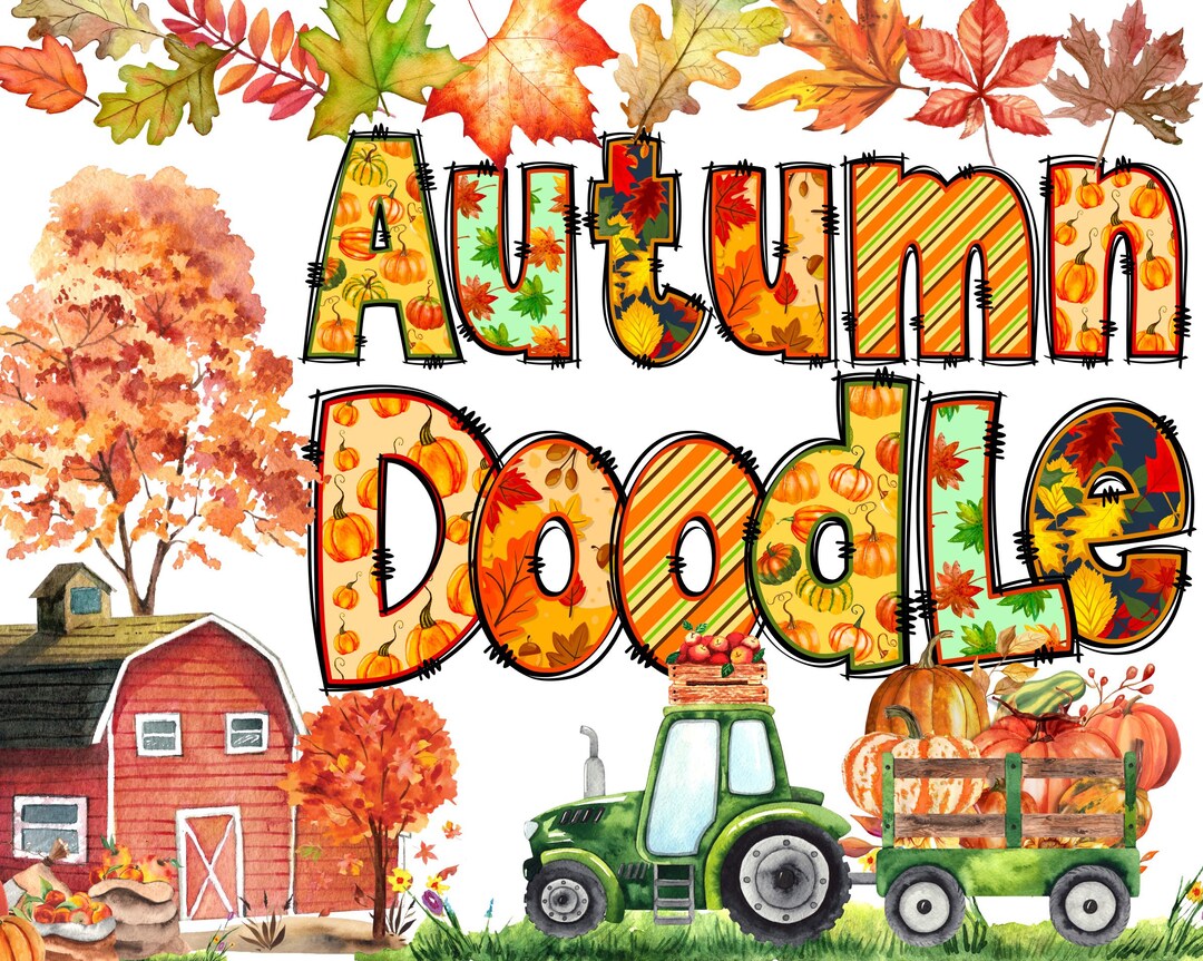 BUNDLE Autumn Fall Alphabet PNG, Alpha Doodle, PNG Letters, Fall ...