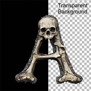 Halloween Bones Alphabet PNG, Skull Alphabet Clip Art, Transparent PNG ...