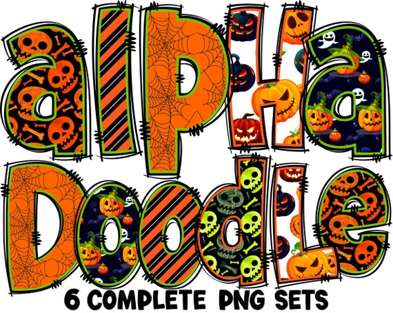 BUNDLE Halloween Alphabet PNG Halloween Halloween Day Alpha - Etsy