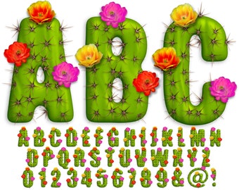 Cactus PNG Letters Transparent Background Cactus Alphabet - Etsy
