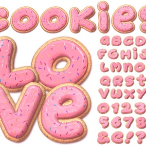 BUNDLE Cookie 3D Letters PNG, Cookies Alphabet, Candy Letters, Glazed ...