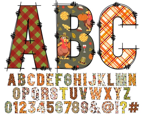 Thanksgiving Clipart Alphabet PNG Watercolor Alphabet Clip - Etsy