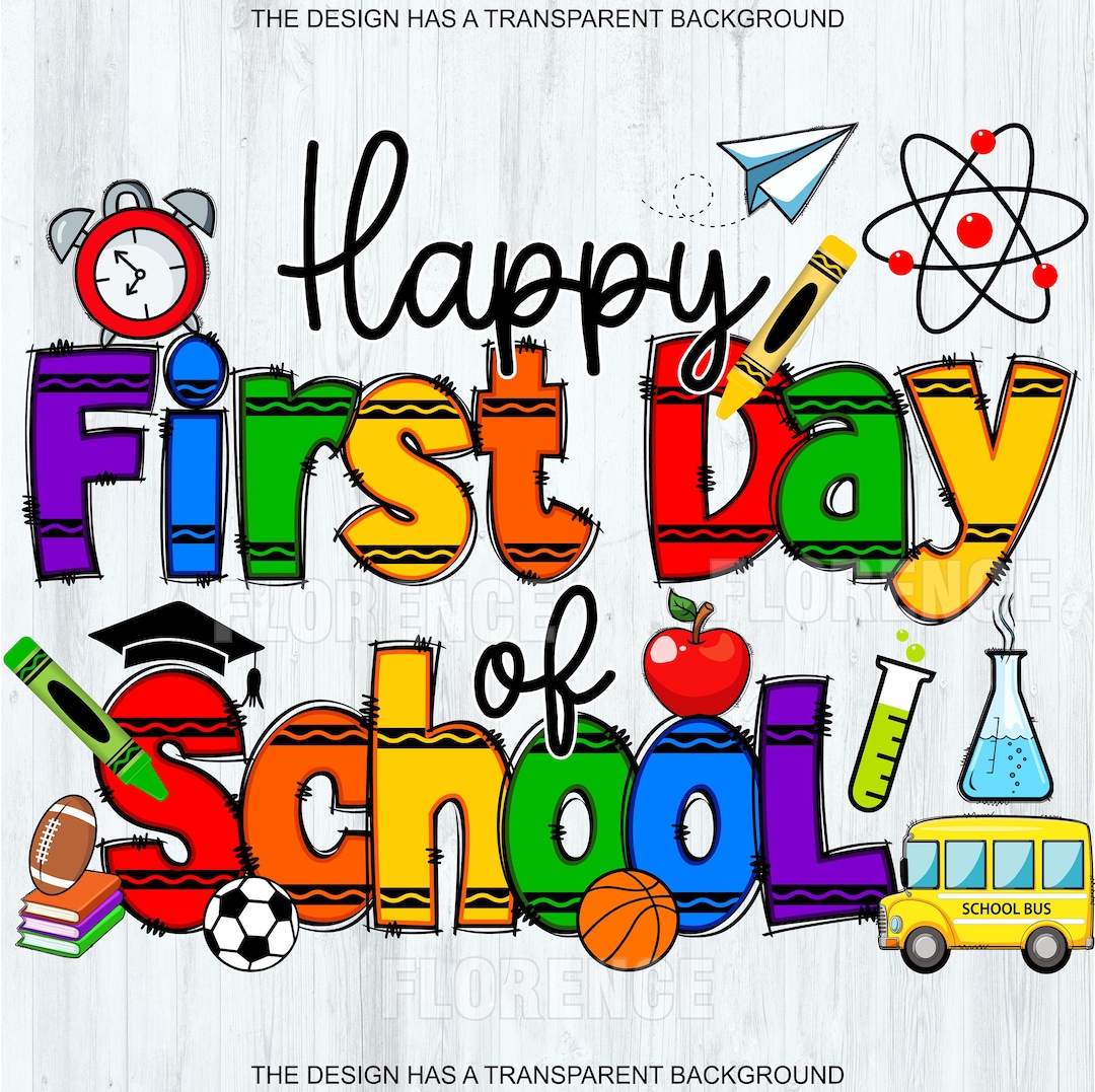 Happy First Day of School PNG, Alpha Doodle, PNG Letters, Doodle ...