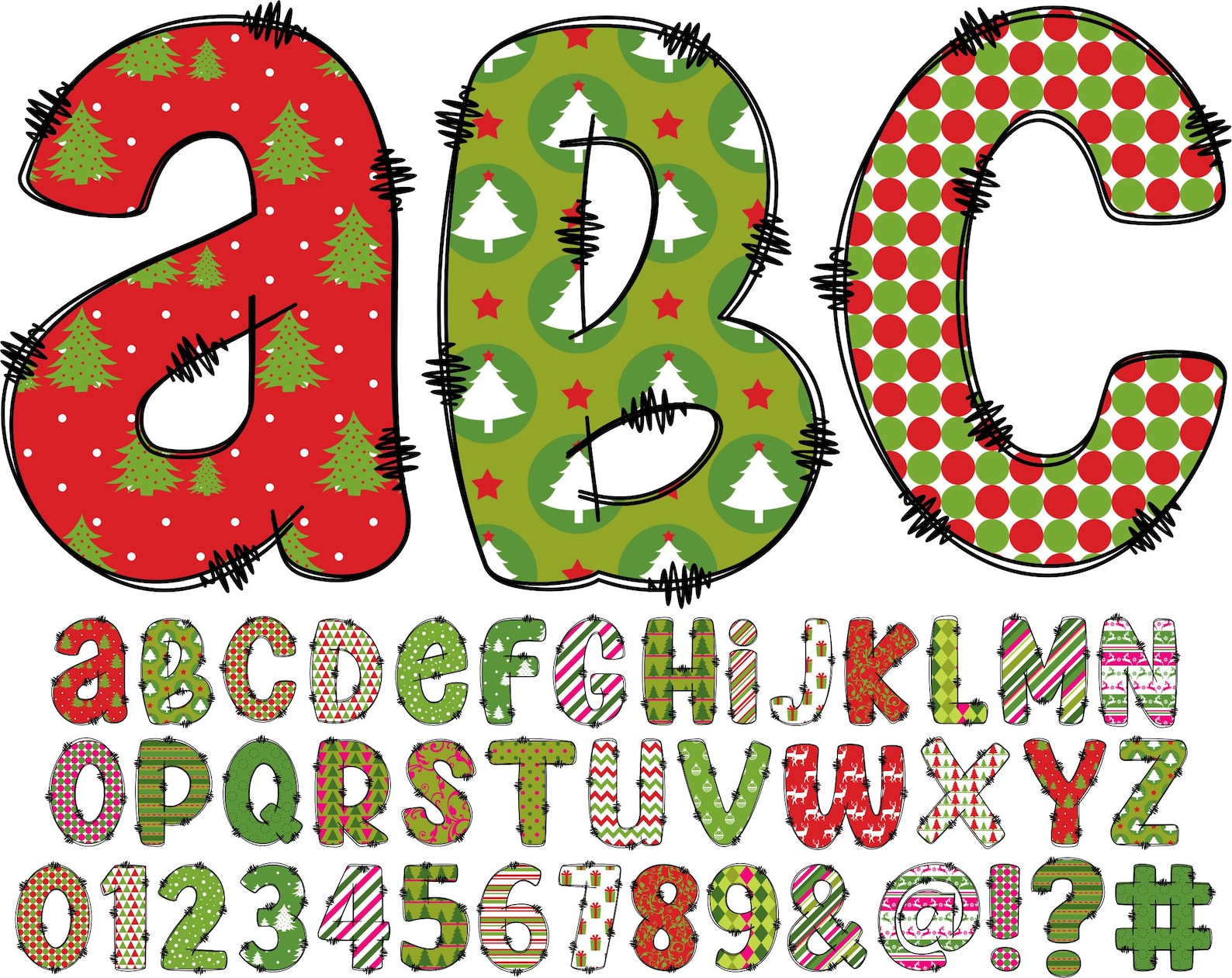 Christmas Clipart Letters PNG Wrapping Paper Alphabet Clip - Etsy