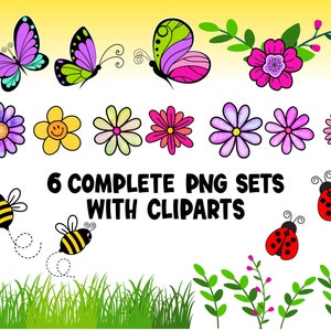 BUNDLE Spring Floral Alphabet PNG, Doodle Alpha, Doodle Flowers, Doodle ...