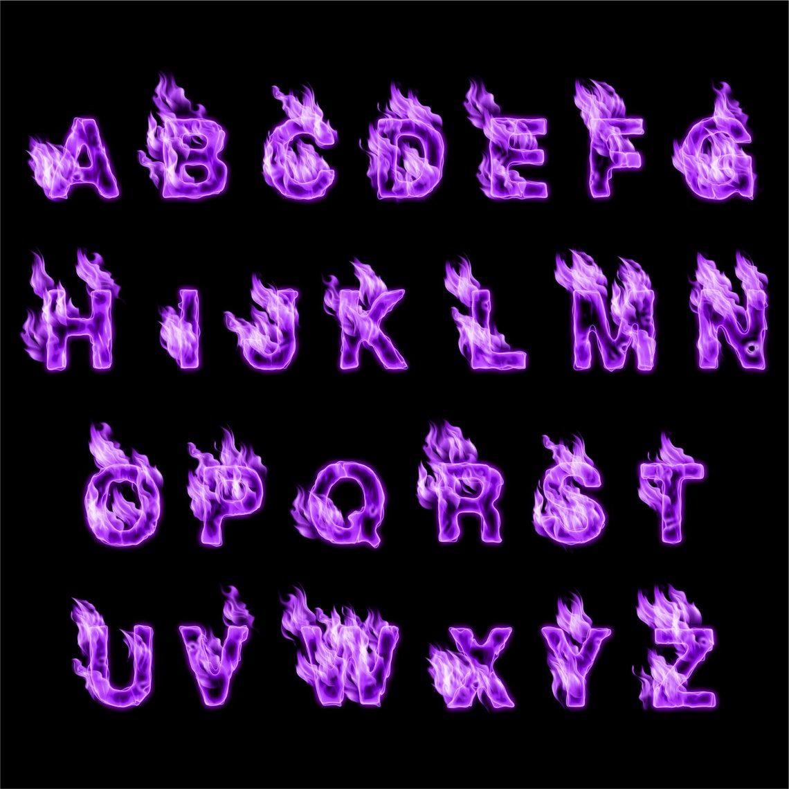 Purple Fire PNG Letters, Transparent Background, Flame Alphabet Clipart ...