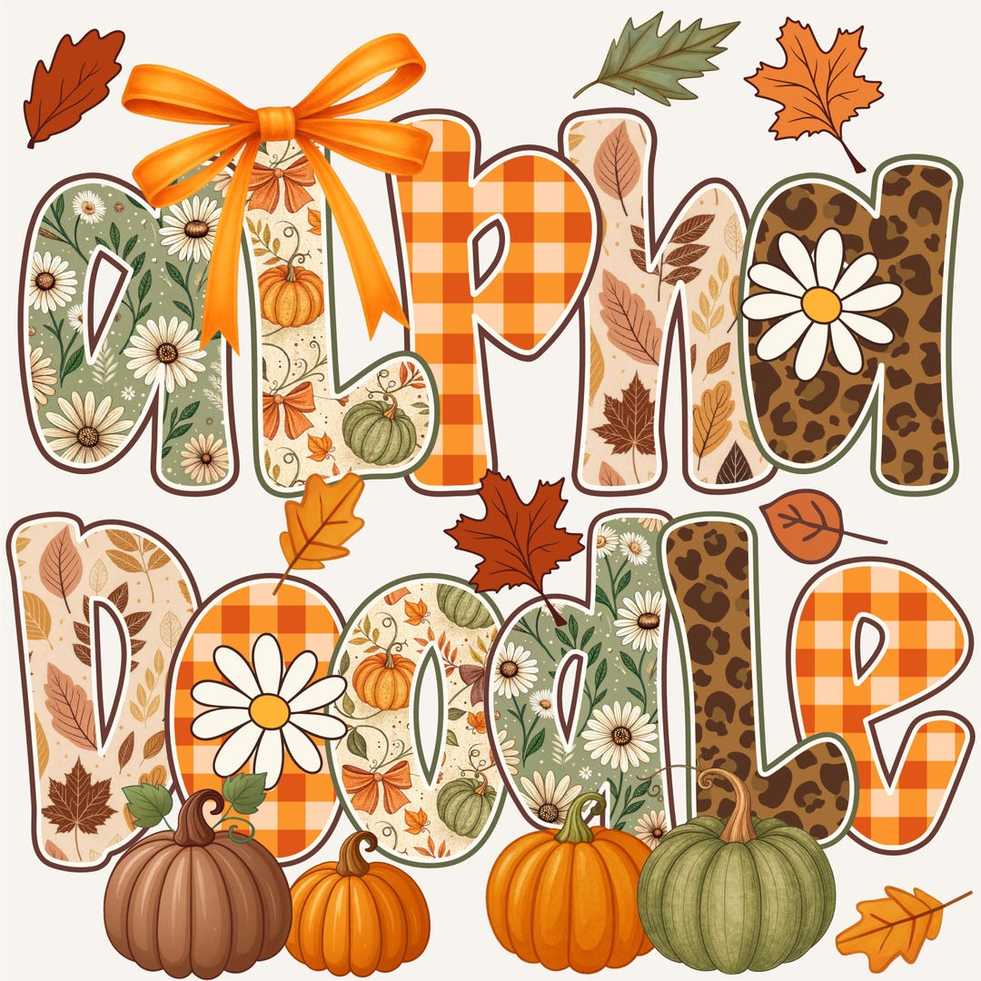 Preppy Fall Alphabet, Preppy Fall PNG, Fall Preppy Monogram ...