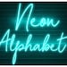 Neon Glow Effect Alphabet PNG Clip Art Letters Script Font Instant ...